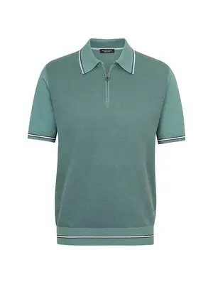 Stefano Ricci Zip Polo Shirt Green