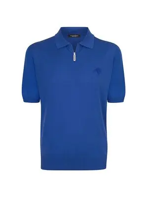 Stefano Ricci Zip Polo Shirt Medium Blue