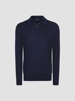 Stefano Ricci Zip Polo Shirt - Navy
