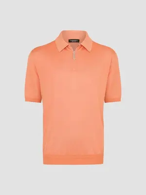 Stefano Ricci Zip Polo Shirt - Orange