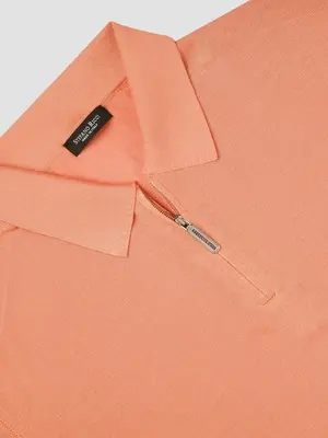 Stefano Ricci Zip Polo Shirt - Orange