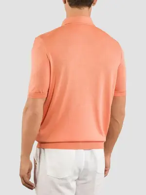 Stefano Ricci Zip Polo Shirt - Orange