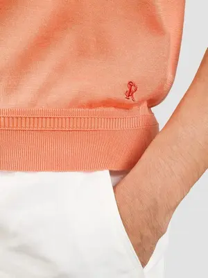 Stefano Ricci Zip Polo Shirt - Orange