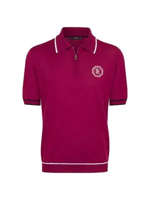 Stefano Ricci Zip Polo Shirt Red