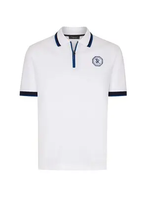 Stefano Ricci Zip Polo Shirt White