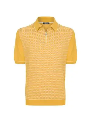Stefano Ricci Zip Polo Shirt Yellow