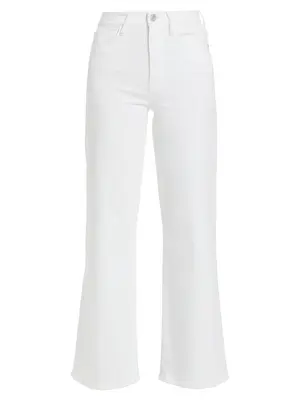 FRAME Le Slim Palazzo Mid-rise Stretch Flare Jeans - White