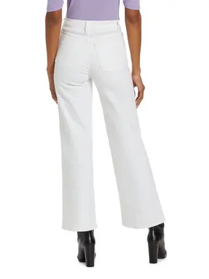 FRAME Le Slim Palazzo Mid-rise Stretch Flare Jeans - White