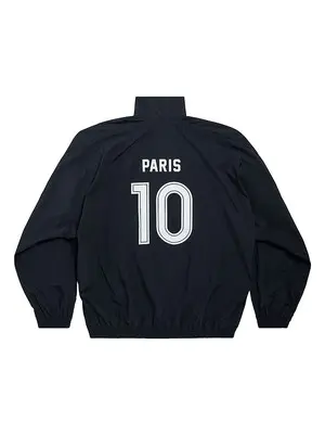 Balenciaga Paris Soccer Tracksuit Jacket - Black | Editorialist