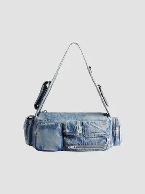 Balenciaga Superbusy Sling Shoulder Bag - Blue