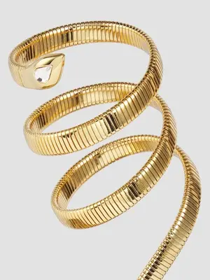 Rene Caovilla 40mm Metallic Leather Wrap Sandals