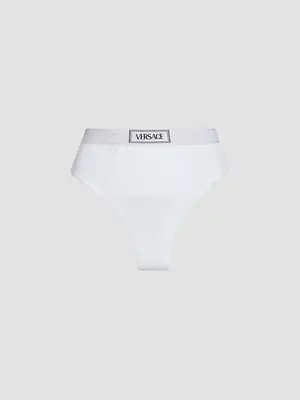 Versace Ribbed Logo Brief White