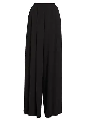 L'Agence Nova Pleat Straight-leg Pants Black