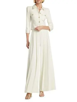 L'Agence Nova Pleat Straight-leg Pants - Ivory