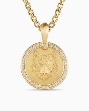 David Yurman Petrvs® Wolf Amulet In 18k Yellow Gold - Diamond