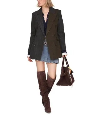 Avec Les Filles Color Blocked Short Jacket - Navy/olive