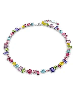 SWAROVSKI Gema Crystal Necklace Rhodium Plated - Multi