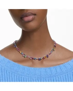 SWAROVSKI Gema Crystal Necklace Rhodium Plated