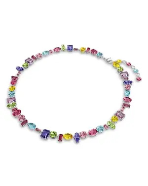 SWAROVSKI Gema Crystal Necklace Rhodium Plated