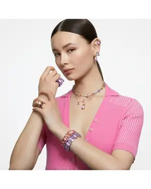 SWAROVSKI Gema Crystal Necklace Rhodium Plated