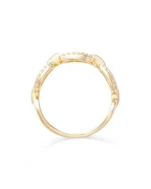 Bloomingdale'S Diamond And 14k Yellow Mariner Link Ring