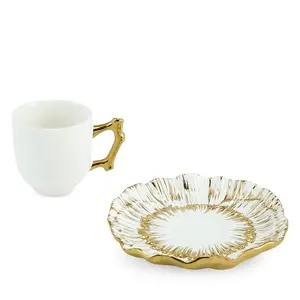 Michael Aram Anemone 2 Piece Demitasse Set - Gold