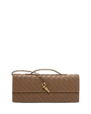 Bottega Veneta Andiamo Intrecciato Leather Clutch - Pinecone Leather