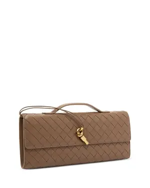 Bottega Veneta Andiamo Intrecciato Leather Clutch - Pinecone Leather