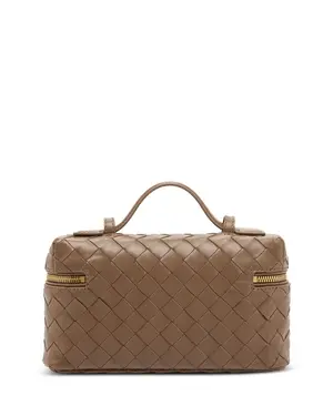 Bottega Veneta Intrecciato Leather Vanity Case - Pinecone/gold