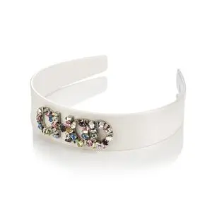 JIMMY CHOO Choo/headband White Acrylic Crystal Headband