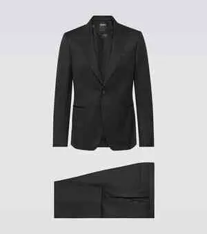 Zegna Single-breasted Wool And Mohair Tuxedo - Black