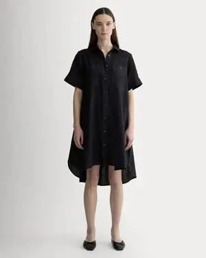 Linen Asymmetrical Shirt Dresses