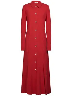 THE ROW THE ROW Myra Silk Shirt Dress - Red