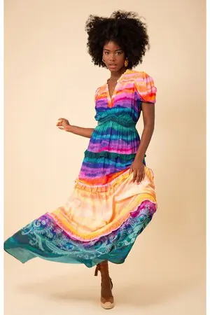 Hale Bob Hale Bob Alexandra Maxi Dress - Red / Orange