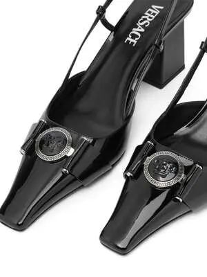 Versace Medusa Head Leather Pumps
