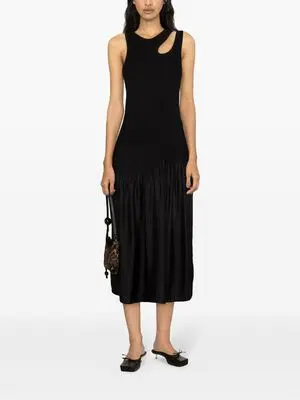 Sandro Olane Ribbed-knit Maxi Dress