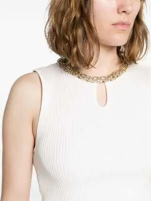 Sandro Rhinestone-embellished Ribbed Top