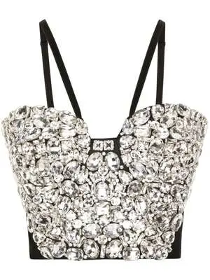 Dolce & Gabbana Crystal-embellished Top - Black