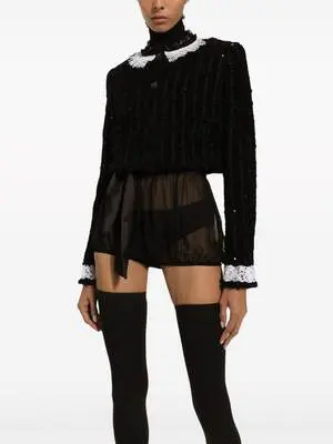 Dolce & Gabbana Sequin-embellished Cropped Jacket