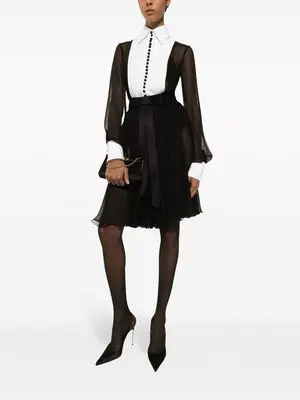 Dolce & Gabbana Bib-collar Silk-blend Shirt Dress