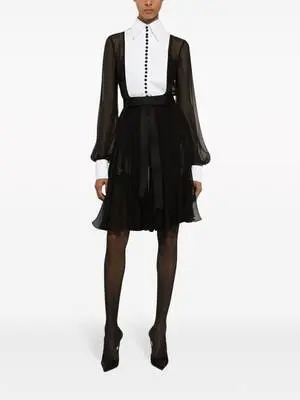 Dolce & Gabbana Bib-collar Silk-blend Shirt Dress