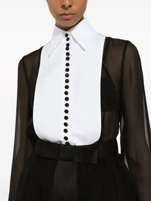 Dolce & Gabbana Bib-collar Silk-blend Shirt Dress