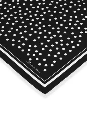 Dolce & Gabbana Polka Dot-print Silk Scarf - Black