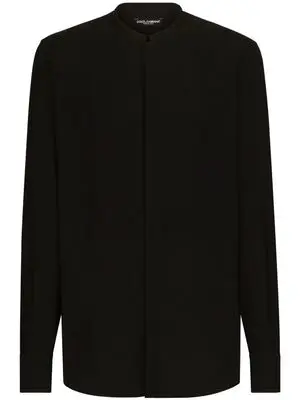 Dolce & Gabbana Long-sleeved Silk-blend Shirt - Black