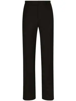 Dolce & Gabbana Straight-leg Wool Trousers - Black