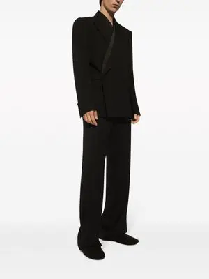 Dolce & Gabbana Straight-leg Wool Trousers - Black