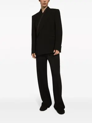 Dolce & Gabbana Straight-leg Wool Trousers - Black