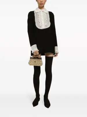 Dolce & Gabbana Bib-collar Virgin Wool-blend Minidress