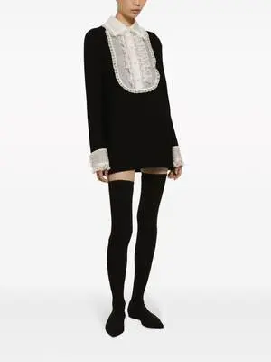 Dolce & Gabbana Bib-collar Virgin Wool-blend Minidress