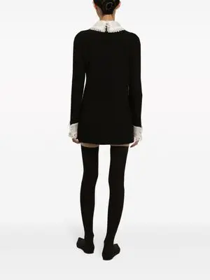 Dolce & Gabbana Bib-collar Virgin Wool-blend Minidress